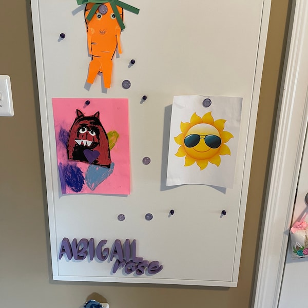 Large Personalized Magnet Board-custom Magnetic Message Board-kids Art ...