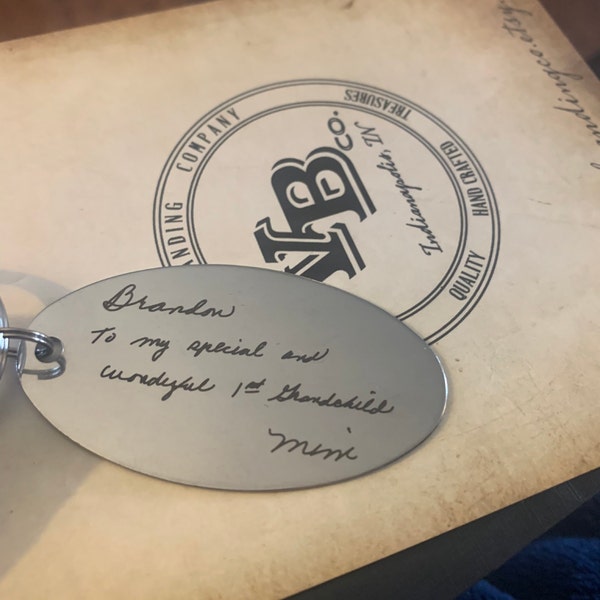 Handwritten Key Chain, Your Handwriting Keychain - or Font ...
