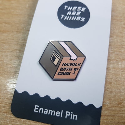 Handle With Care Enamel Pin - Etsy
