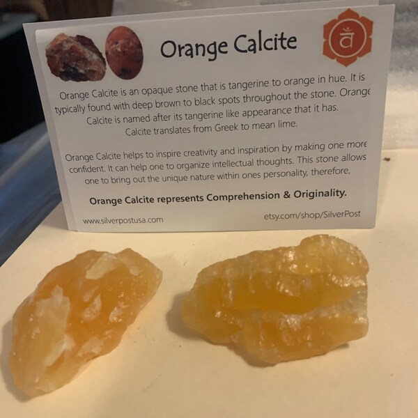 One Natural Orange Calcite Chunk, Mexican Rough Orange Calcite, Raw Orange Calcite, Orange ...