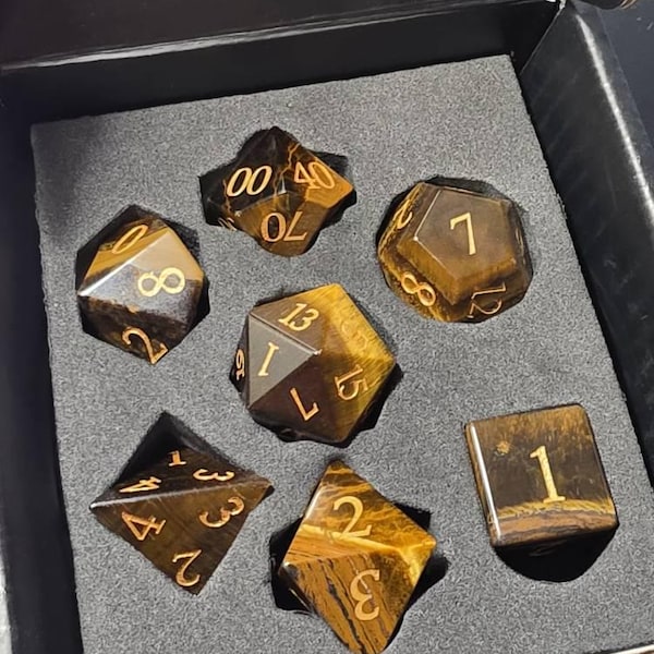 Full Dnd Dice Set | Satin Finish Dice | Rainbow Matt Glass| Dnd Gift ...