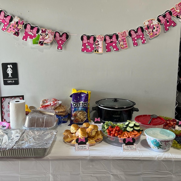 Minnie Mouse Food Signs-set of 8 - Etsy