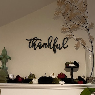 Thankful Sign, Thankful Wood Sign, Thankful Wall Decor, Thanksgiving ...