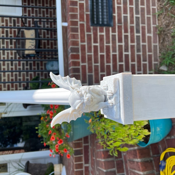Gargoyle Fence Post Topper 4x4 PVC Vinyl or Wood - Garden Gargoyal ...