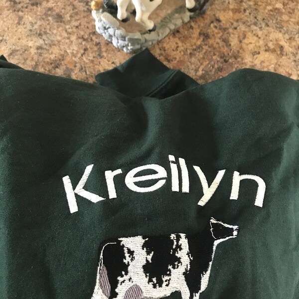 Custom Dairy Farm Hooded Sweatshirt - Personalized Hoodie Sweatshirt ...