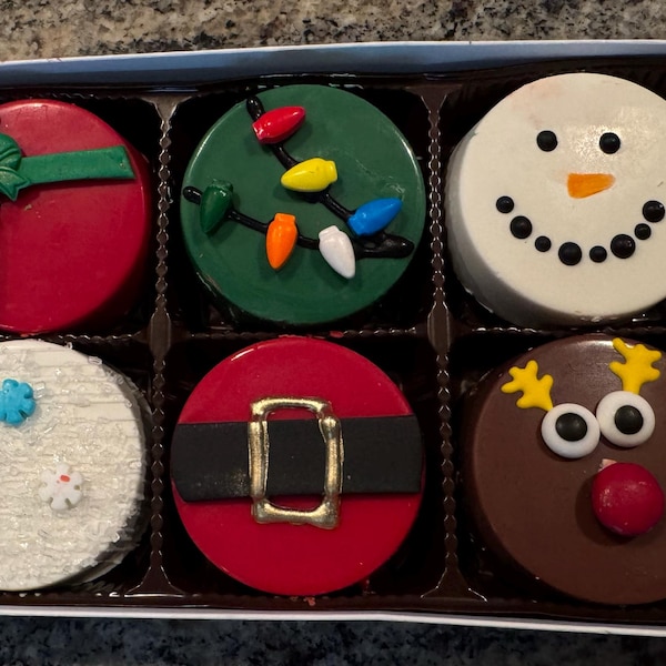 Half Dozen Christmas Oreo Gift Box. Christmas Gift. Christmas Chocolate ...
