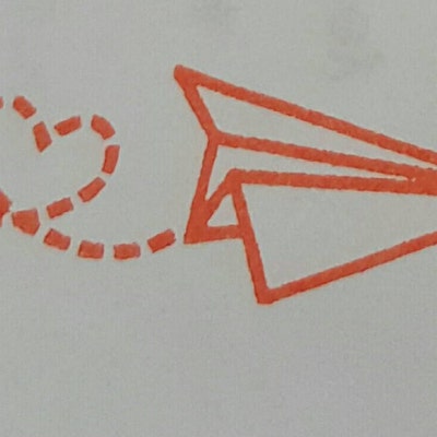 Paper Airplane With Heart Trail Rubber Stamp - Etsy