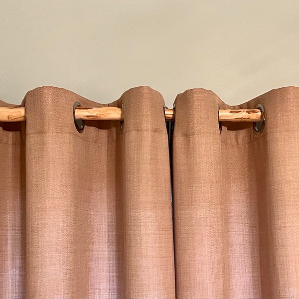 51-70 Wood Curtain Rod, Rustic Cedar Rods, Wooden Curtain Poles ...