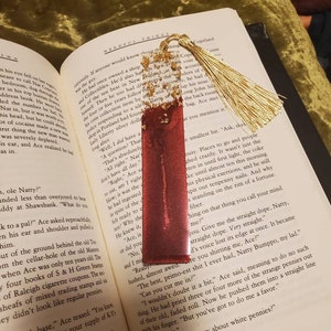 Red & Gold Resin Bookmark - Etsy