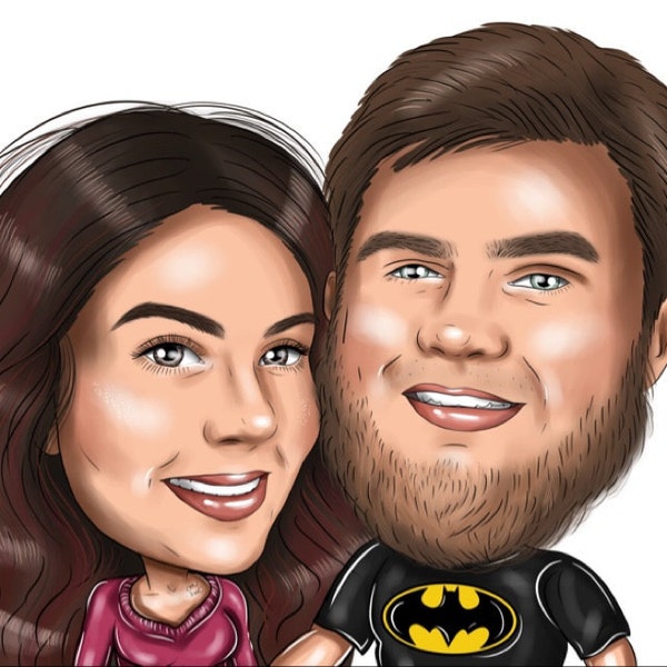Custom Couple Cartoon Portrait From Your Photo / Couple Portrait ...