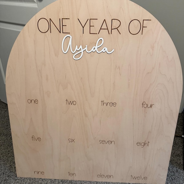 My First Year One Year of Photo Board Wooden Milestone Board 1st ...