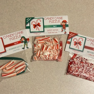 Christmas Candy Cane Puzzle Gag Gift, White Elephant Gifts, Candy Cane ...