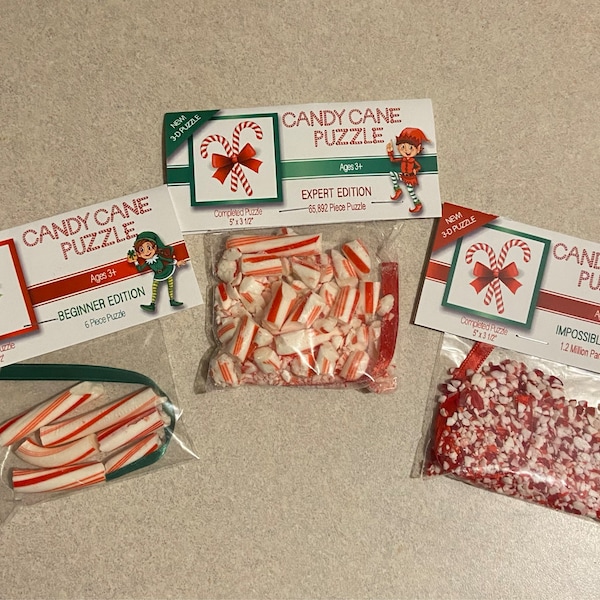 Christmas Candy Cane Puzzle Gag Gift, White Elephant Gifts, Candy Cane ...