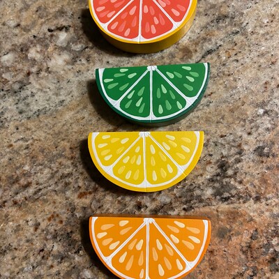 Set of 3 Wood Lemon Slices Chunky Wood Lemons Summer Table - Etsy