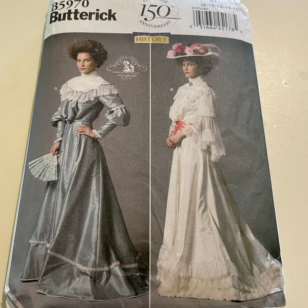 Uncut Butterick B5970 5970 Victorian/edwardian Period Misses' Ruffled ...