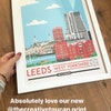 Leeds Print Leeds Poster Leeds Wall Art Print England - Etsy