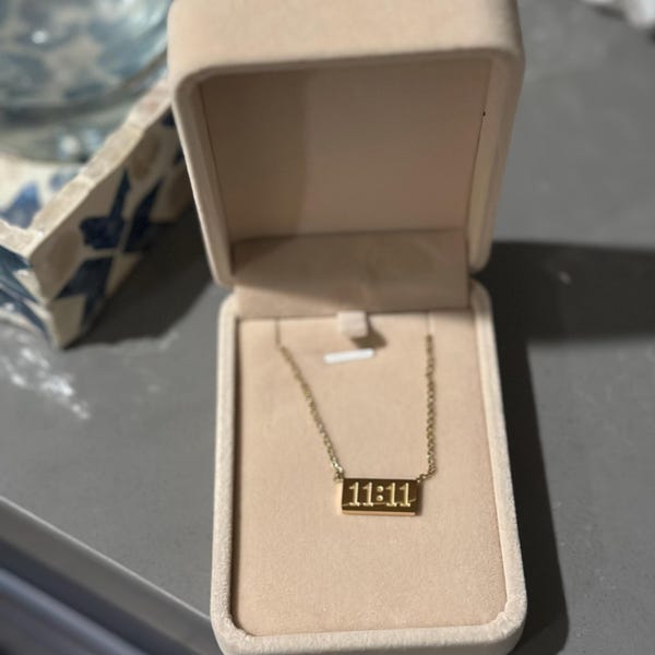 Gold Angel Number 11:11 Necklace | 18k Gold 1111 Angel Number Pendant ...