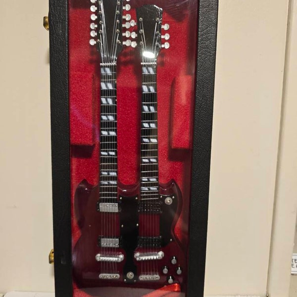 Shadowbox Frame Mini Guitar Replica Famous Band in the World With JIMI ...