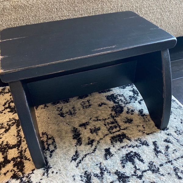 Footstool Primitive Folk Art Step Stool Farmhouse Decor Custom Finish ...