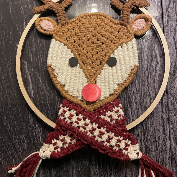 Christmas Macrame Reindeer PDF Tutorial, DIY Spring Deer Pattern ...