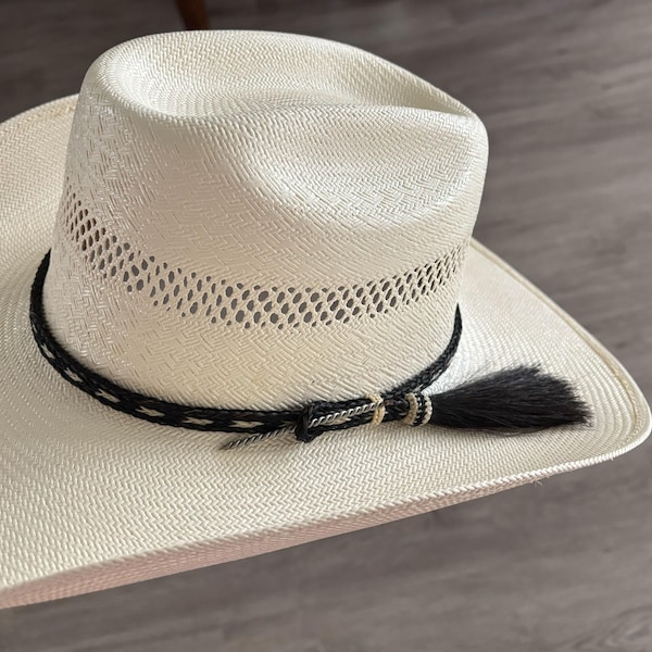 Cross Hat Band, Western Bone or Turquoise Howlite Cross and Hairpipe ...