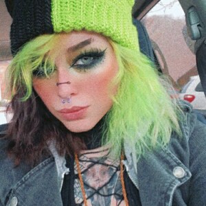 Two Tone Devil Horn Crochet Beanie / Color Block Demon Horned Beanie ...