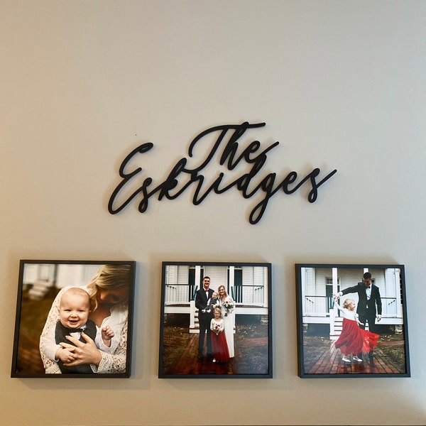 Last Name Sign | Custom Cursive Wooden Last Name Home and Wedding Decor ...
