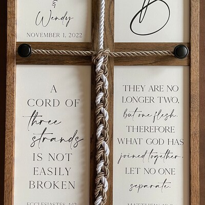 A Cord of Three Strands Unity Ceremony Cord Cross Sign With Braided ...