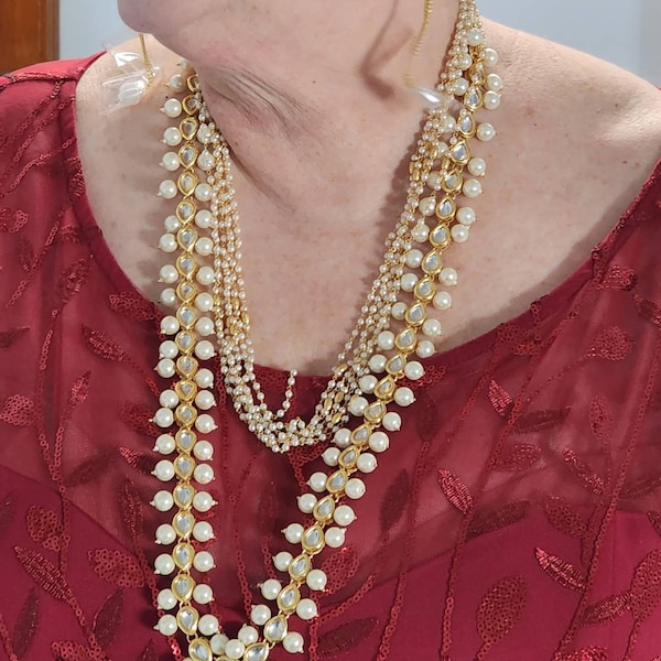 NS161 Saru Indian Kundan Long Necklace - Jadau Jewelry , Indian ...