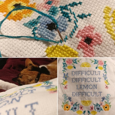 Modern Cross Stitch Pattern PDF Difficult Difficult Lemon Difficult ...