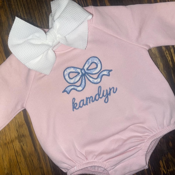 Bow Monogram Topper Satin Stitch Machine Embroidery Design - Etsy