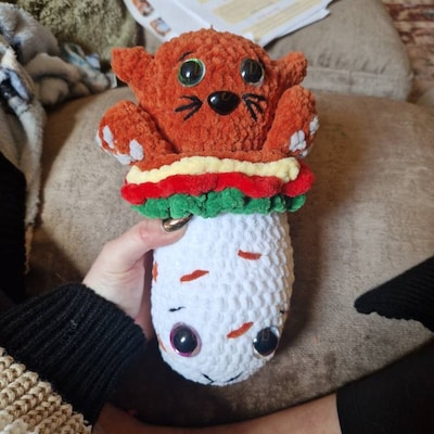 NO-SEW Crochet Pattern PEPE, the Purrito Burrito, Cat, Amigurumi ...