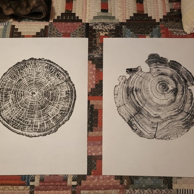 TREE RING ART Print, Tree Ring Print, Set of 6 Prints, Log Print Tree ...