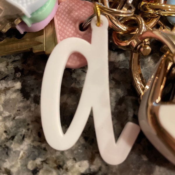Individual Letter Keychain With Mini Tassels | Acrylic Initial Keychain ...