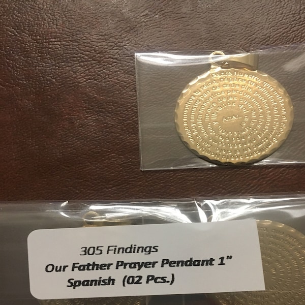 Gold Our Father Prayer Medallion: English/spanish Lord's Prayer, 1" - Etsy