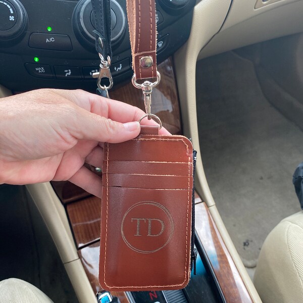 Personalized Id Holder,leather Id Badge Holder,leather Id Tag,leather ...