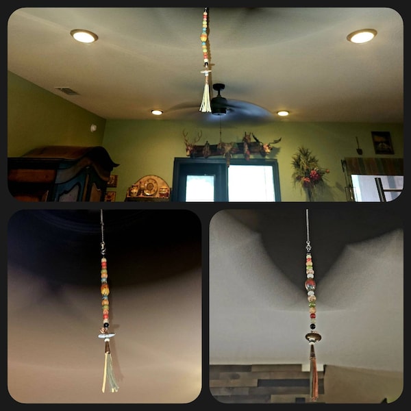 Beaded Ceiling Fan Chain Pulls/boho Light Pulls/vintage Vibe Ceiling ...