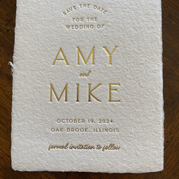 Letterpress Wedding Invitation, Elegant Handmade Paper Invitations ...
