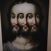 Three Faced Jesus Art Print, Trifacial Trinity, Triple Jesus Christ ...