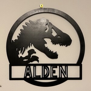Personalized Dinosaur Name Sign Dinosaur Wall Art Custom Dinosaur Decor ...