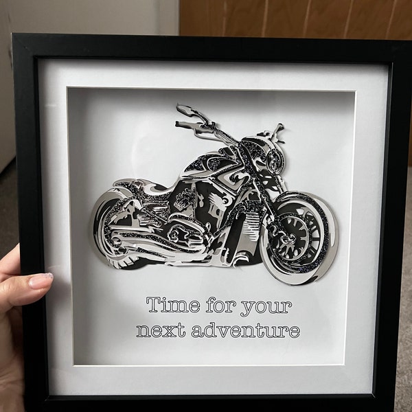Motorcycle 3D Laser Cut File | Multi-layer Motorbike Wall Art | SVG DXF ...