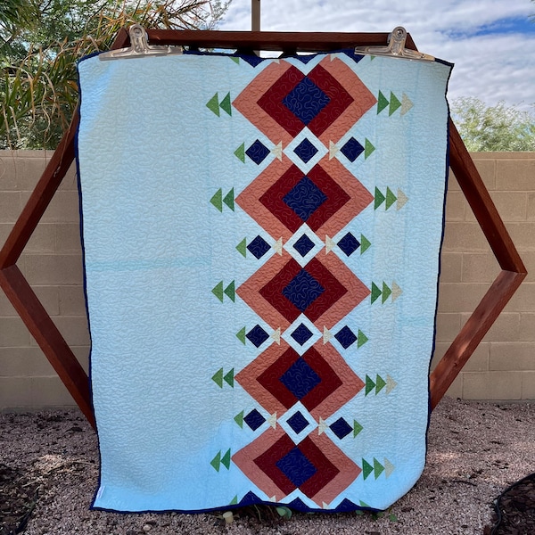River Pond #102, Easy Quilt Pattern, Quilt Pattern PDF, Geometric Quilt ...
