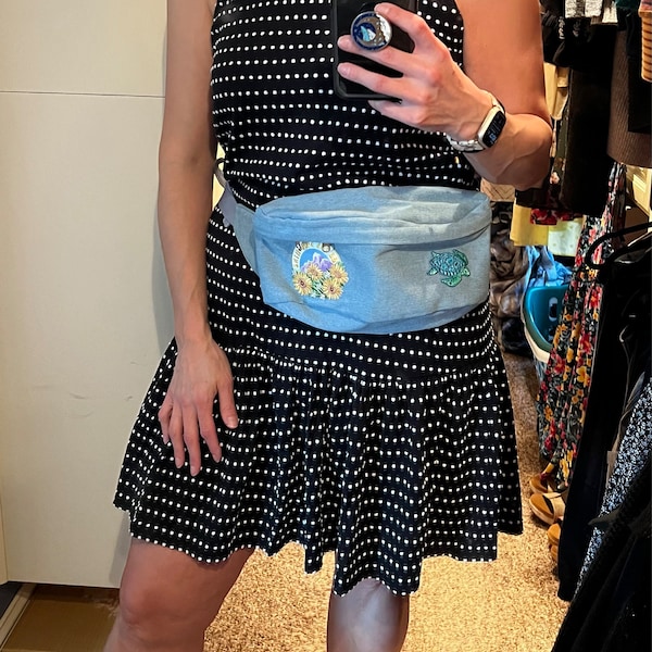 Fanny Pack W. Embroidered Patch - Your Choice of Patch & Color! Denim ...