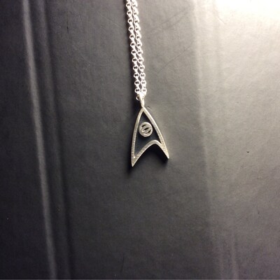 Command Necklace Jewelry 925 Sterling Silver Geek Men Space Trekkie ...