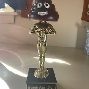 Poop Emoji the Biggest Poophead Trophy Funny Poop Head Custom Trophy - Etsy