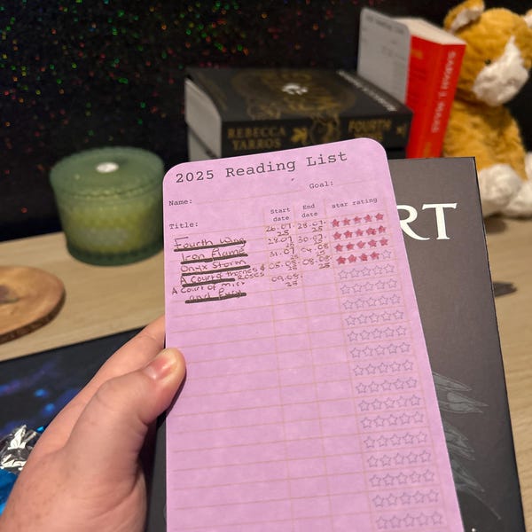 2025 Reading List Bookmark - Etsy
