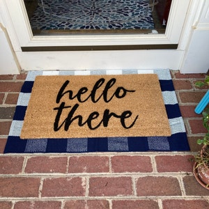 Hello There Doormat, Cute Script Cursive Welcome Mat, Housewarming Gift ...