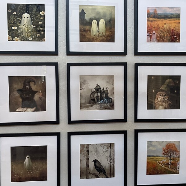 Fall Halloween Print Set | Moody Autumn Gallery Wall | 10 Autumnal ...