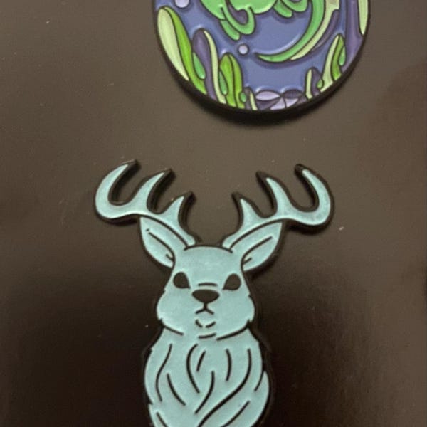 Glow-in-the-dark Cryptid Ghost Deer/ Stag Soft Enamel Pin - Etsy