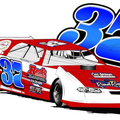 Late Model Dirt Race Car Vector Clipart Image Cuttable in .svg. Eps ...